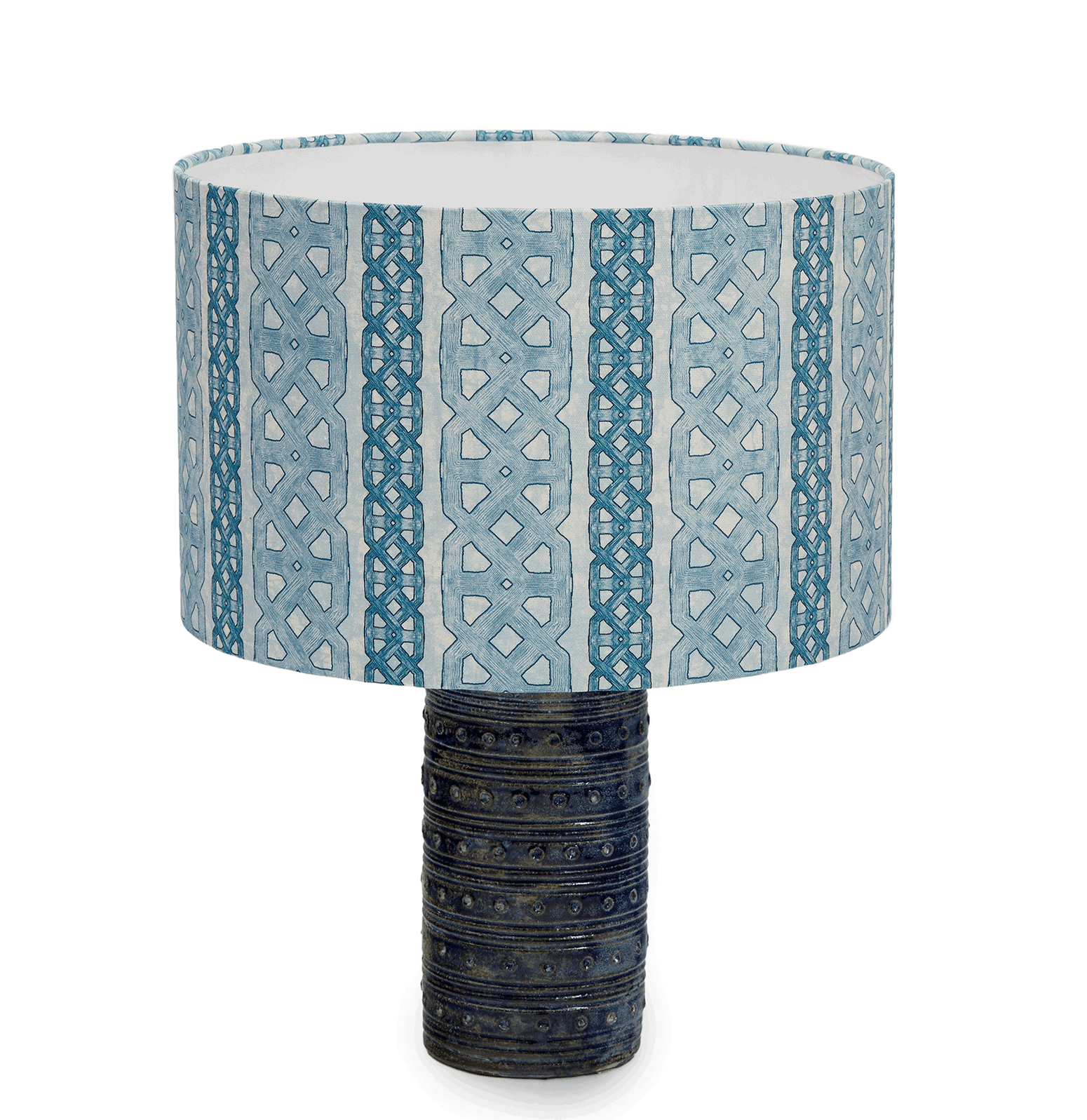 Designer Indigo African-Inspired Ala Lampshade with Geometric Design ...