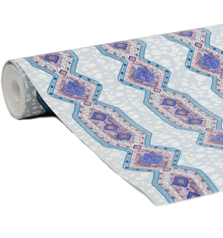 Luxury African-Inspired Blue Ife wallpaper with Geometric pattern | Eva ...